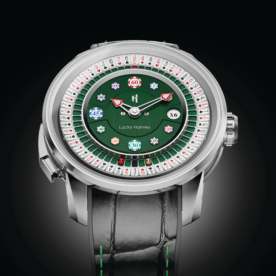 Silver Poker Roulette Watch | Casino Series | Lucky Harvey
