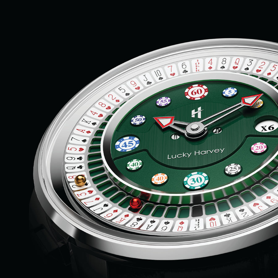 Silver Poker Roulette Watch | Casino Series | Lucky Harvey